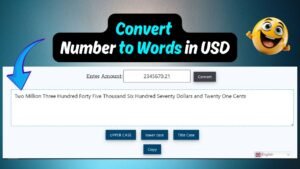 Number to Words in USD – Convert Amount into Words Online | USD to Words Tool